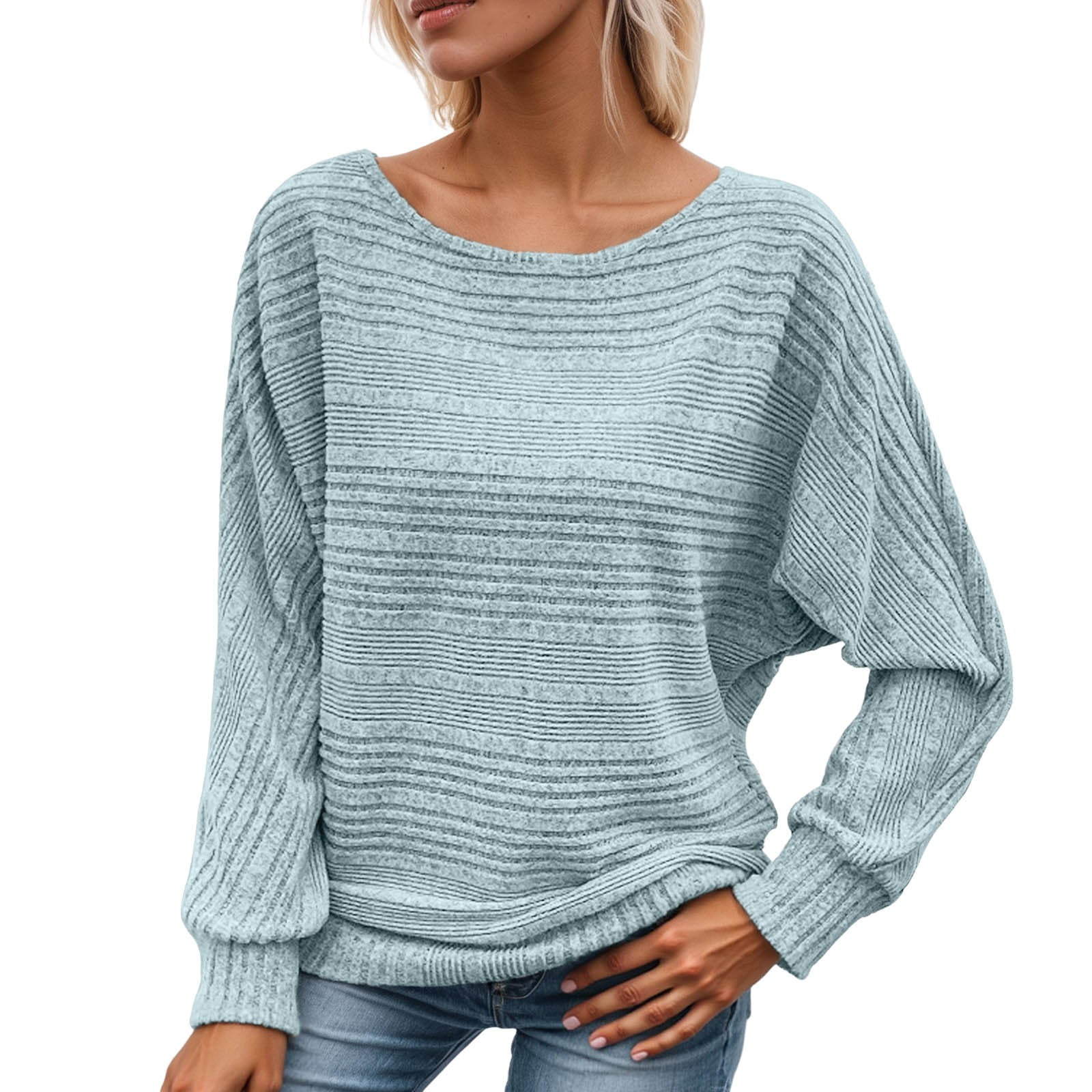 Daznico Womens Tops - Women's Soft Long Sleeve Blouses Crewneck Tops ...