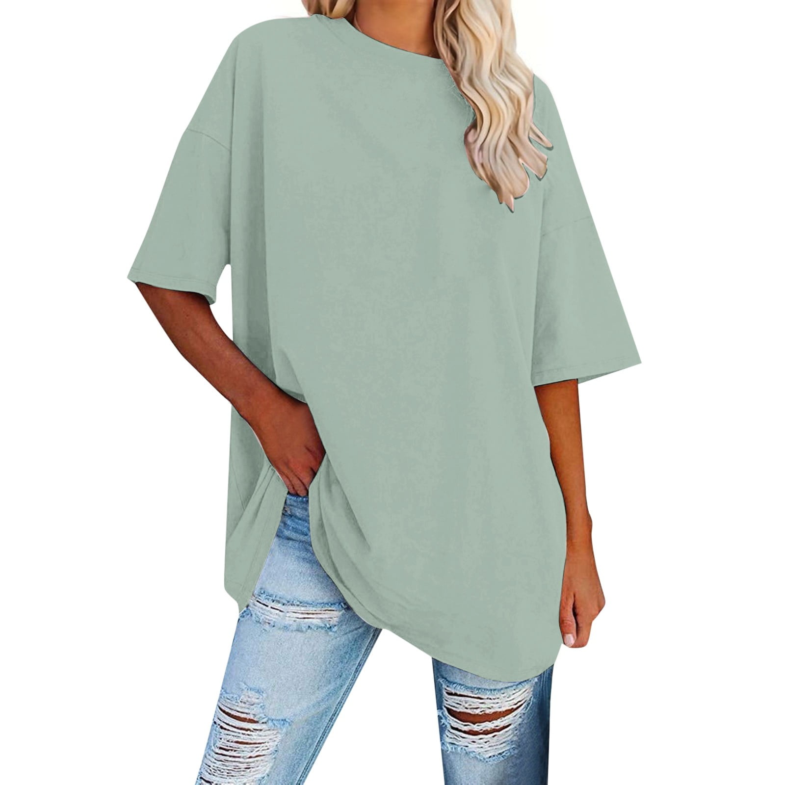Daznico Womens Tops - Women's Solid Color T-shirt, Pure Cotton Short ...