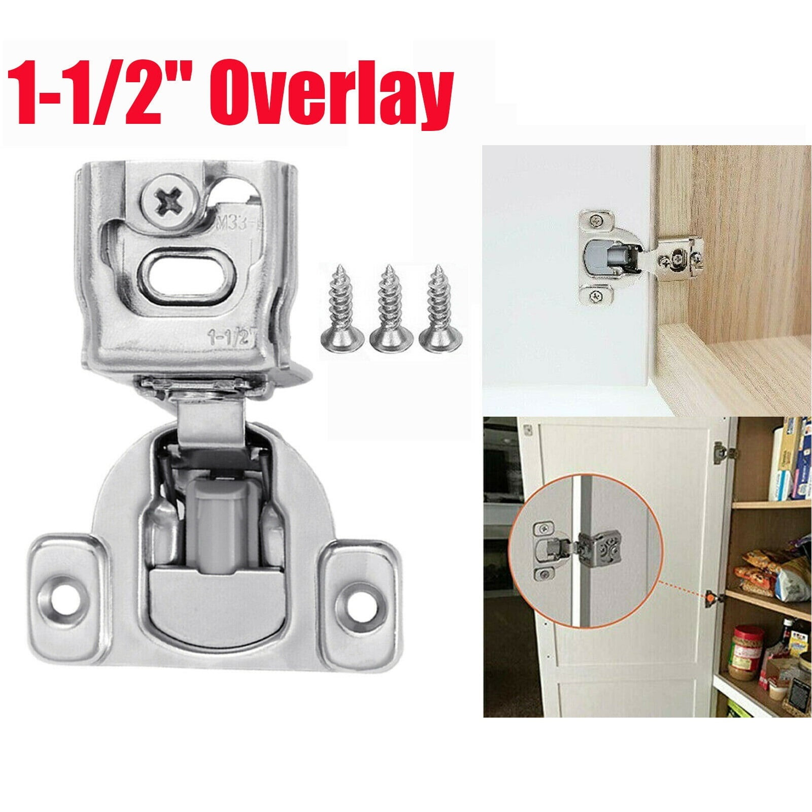 Customer reviews for Dazone 1 Pack 1-1/2" Overlay Cabinet Hinges, Soft ...