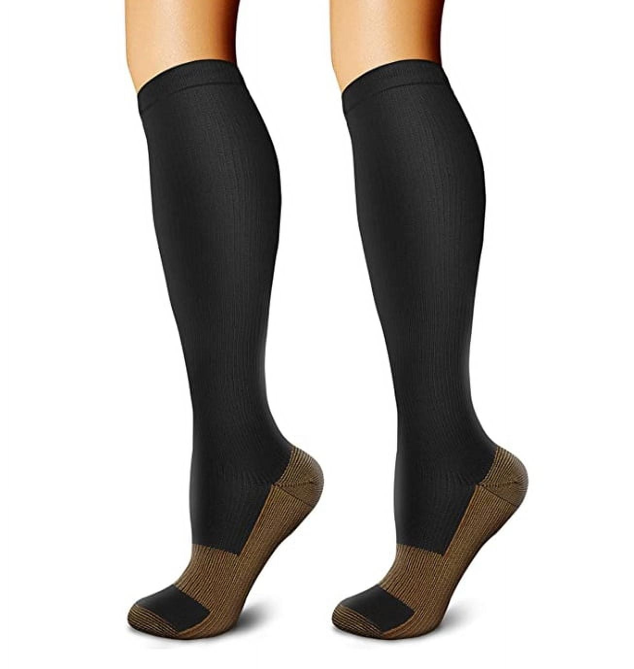 Dazone 2 Pairs Copper Knee High Compression Socks For Men & Women-Best ...