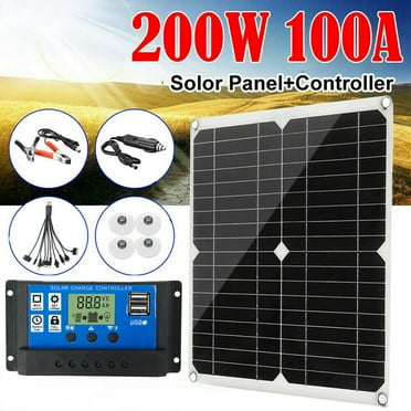 400 Watts Solar Panel Kit 100A 12V Battery Charger w/ Controller ...