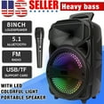 Dazone 1000w 8 Portable Bluetooth Speaker Subwoofer With Heavy Bass