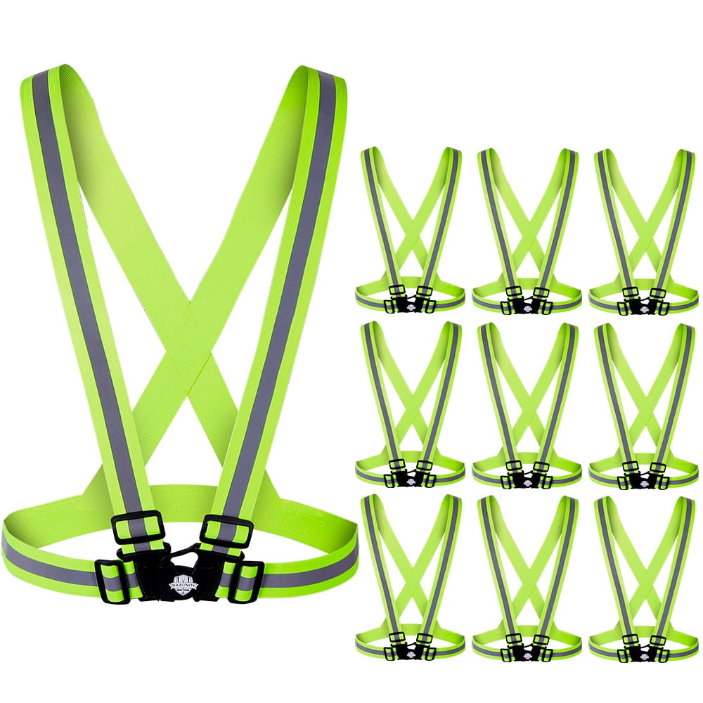 Dazonity High Visibility Safety Vest,10 Packs,Lightweight,Adjustable ...