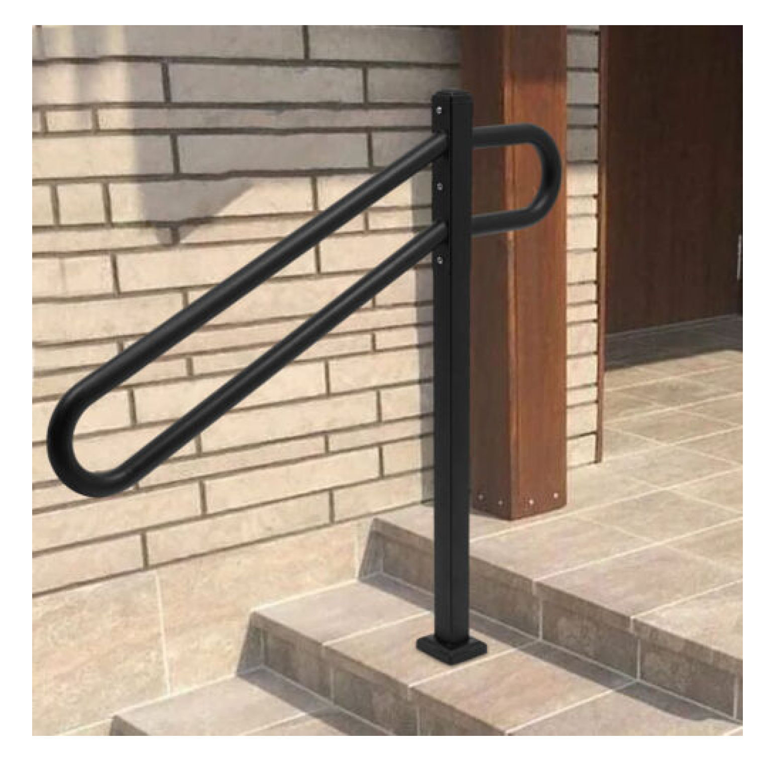 DazzAura 1-3 Step Stairs Handrails for Outdoor Steps Anti-slip Safety ...