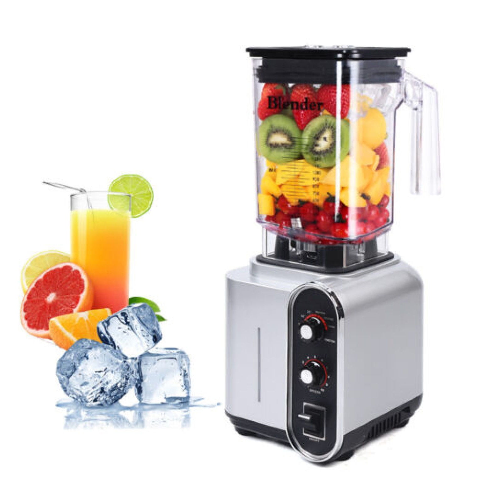 DazzAura 2200W Electric Smoothie Blender Fruit Juicer Maker Ice Mixer ...