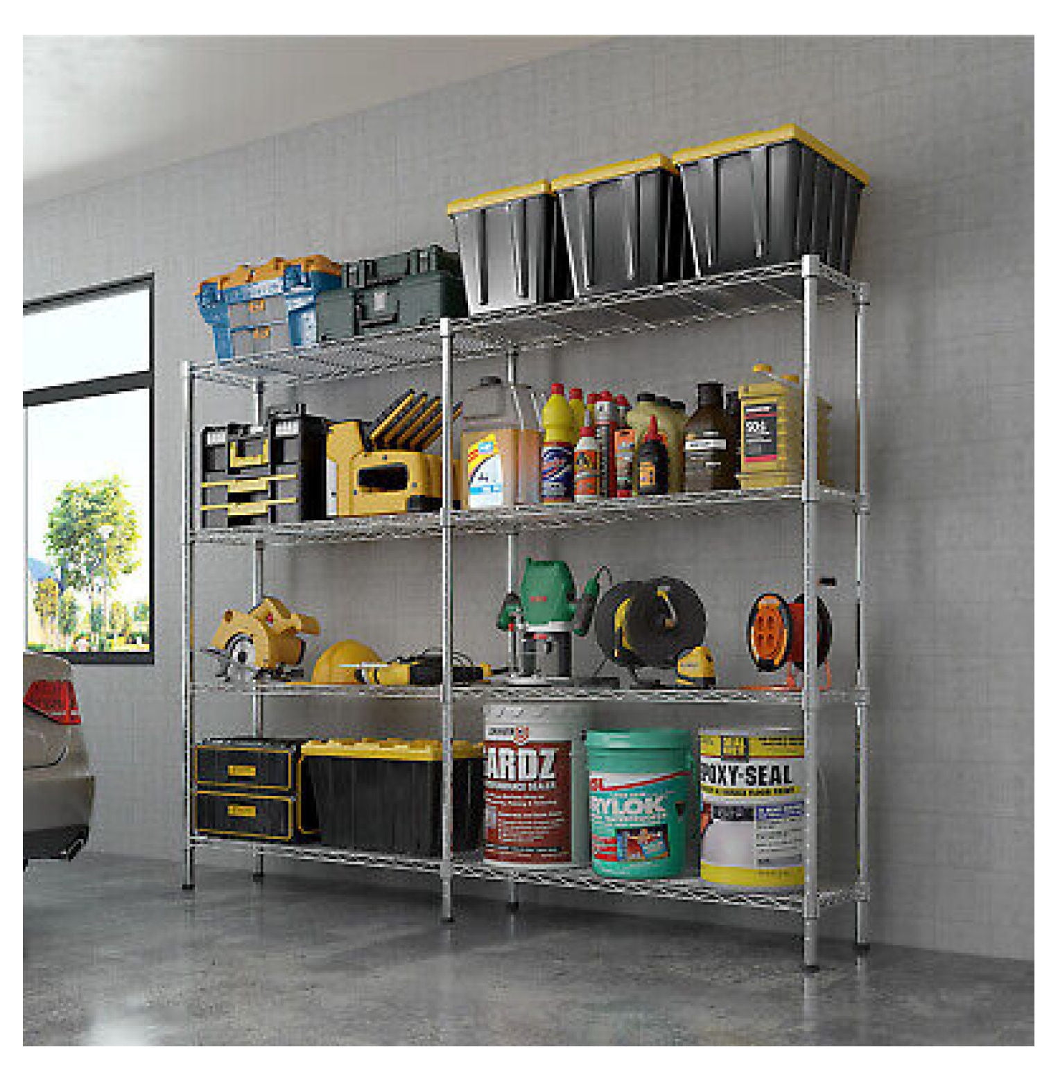 DazzAura 4 Tier Metal Wire Rack Standing Shelving Unit Adjustable Heavy ...