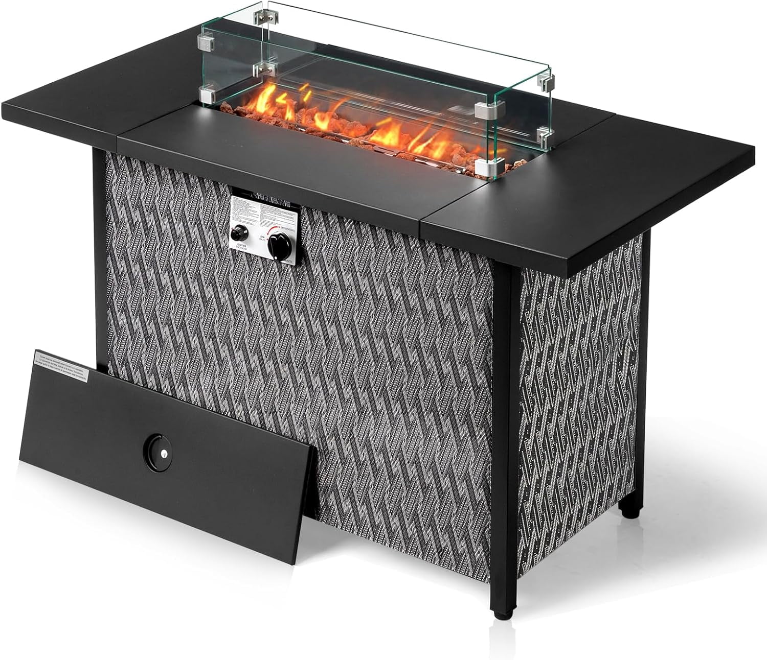DazzAura 43" Gas Fire Table, 50,000 BTU Propane Fire Pit for Outside ...