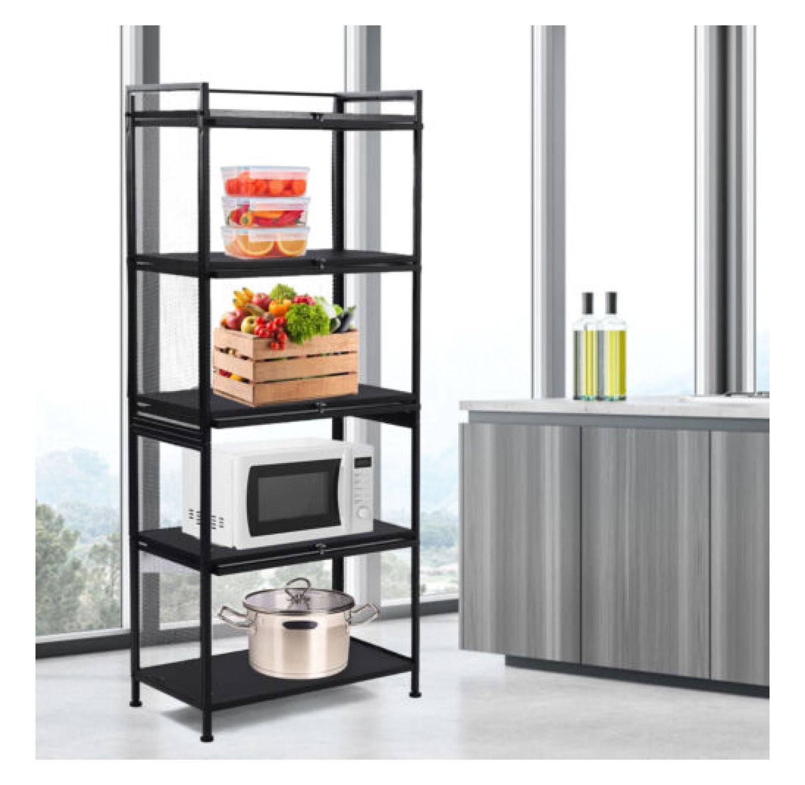 DazzAura 5 Shelf Modern Bookcase Bookshelf Home Display Rack Storage ...