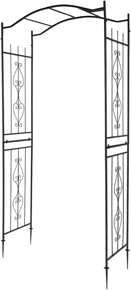 DazzAura 7.5Ft Garden Arch Arbor, Steel Frame Stand Trellis, Arbour ...