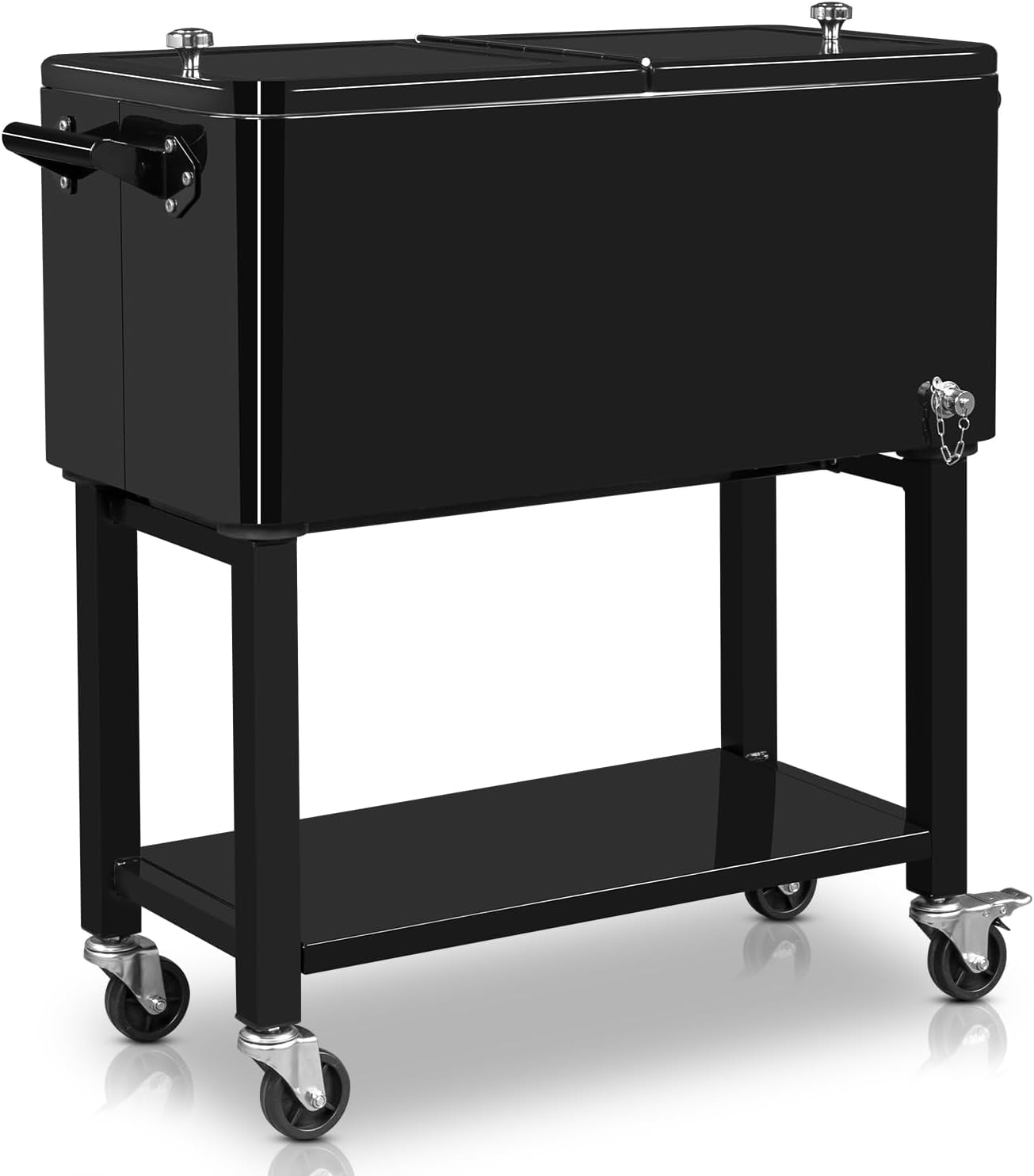 DazzAura 80 Quart Rolling Ice Chest, Portable Bar Drink Cooler with ...