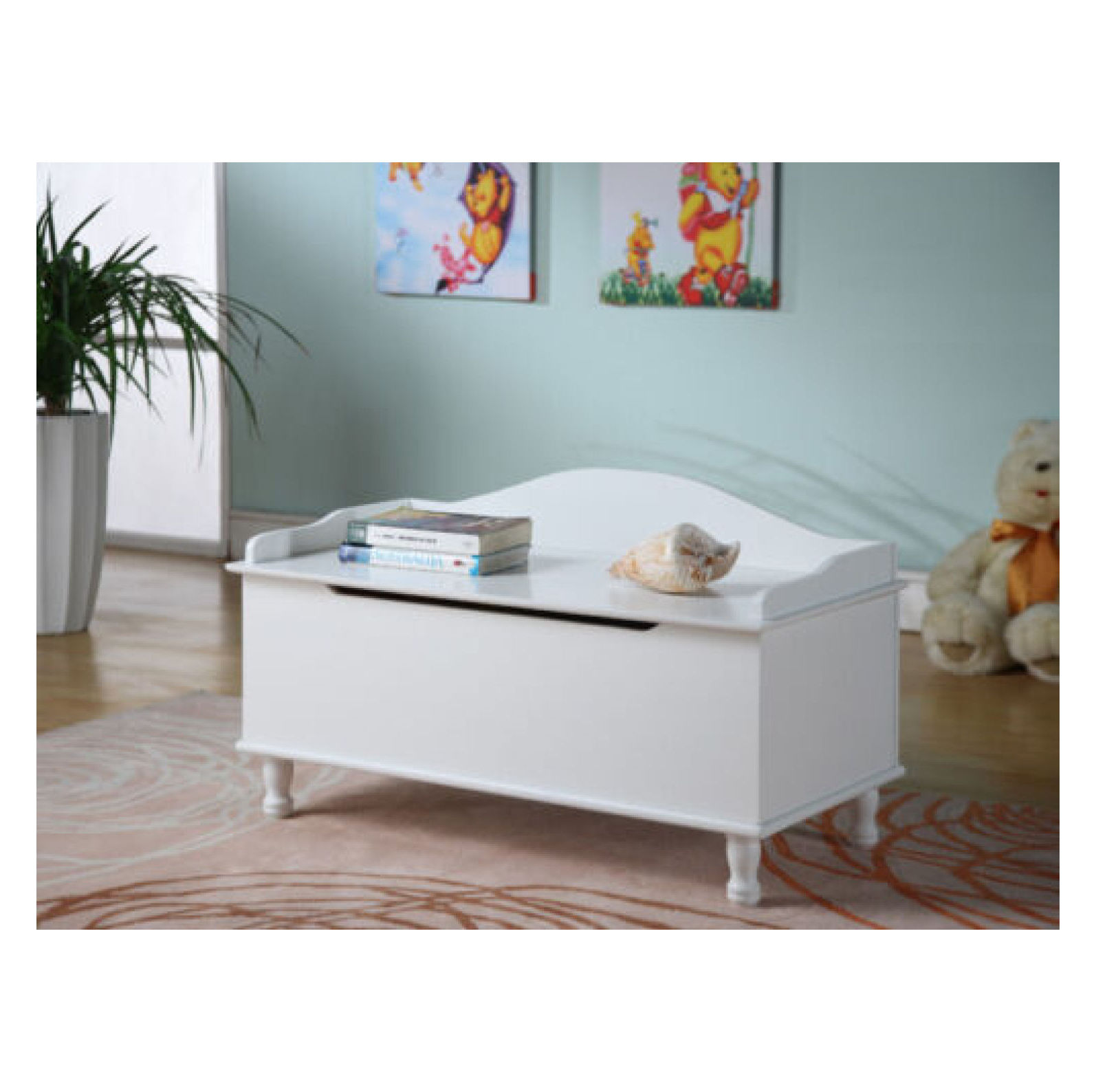 DazzAura - Applegate Storage Bench Toy Chest, White - Walmart.com