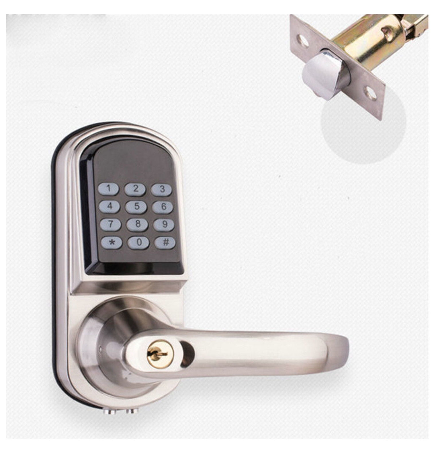 DazzAura Digital Electronic Code Keyless Keypad Security Entry Door ...