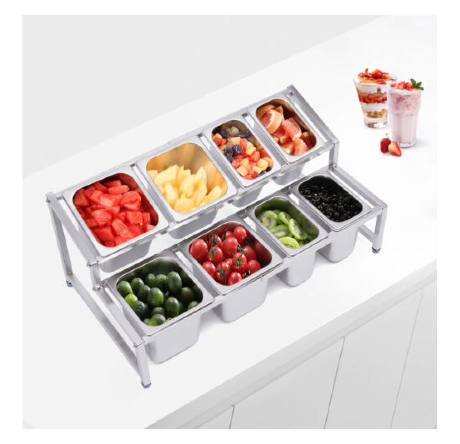 DazzAura Expandable Spice Rack Stainless Steel Organizer Shelf with ...