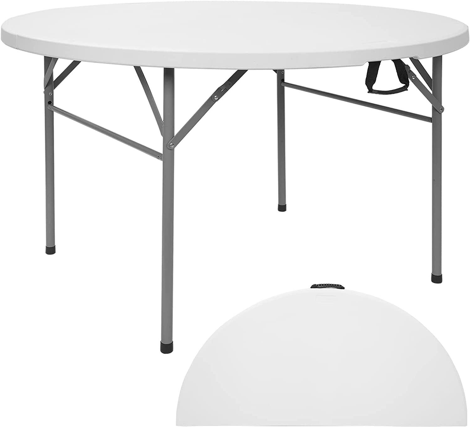 DazzAura Folding Table, Indoor Outdoor Portable Plastic Dining Card ...