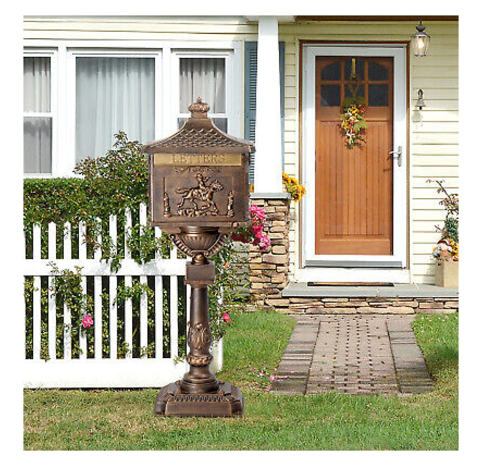 DazzAura Mailbox Cast Aluminum Mail Box Postal Box Security Heavy Duty ...