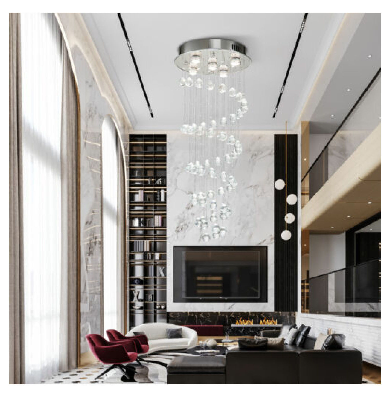 DazzAura Modern Crystal Glass Rain Drop Triangle Ceiling Light LED ...