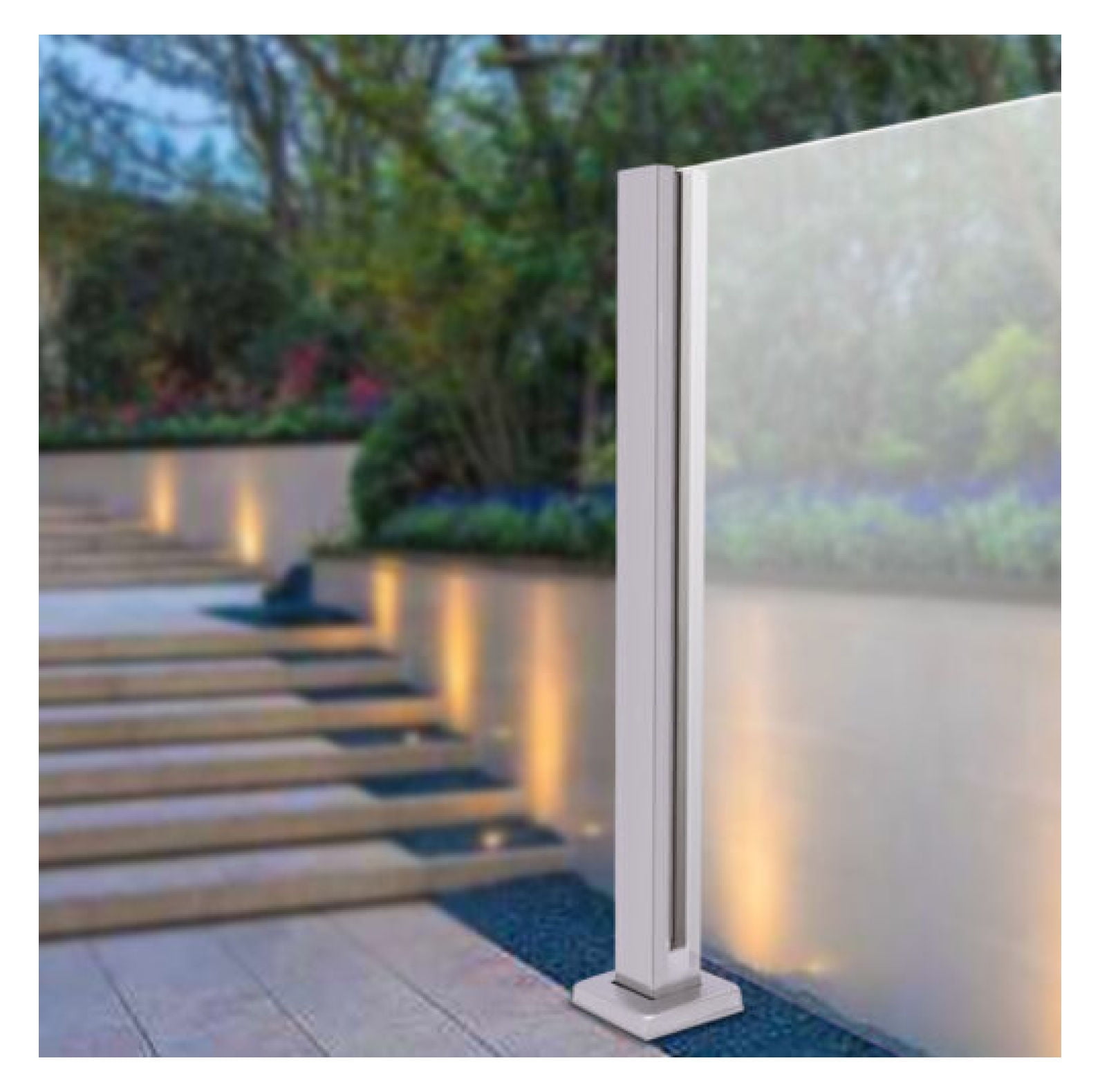 DazzAura Railing End Post Balustrade Balcony Deck Stairs Stainless Steel Railing Columns ...