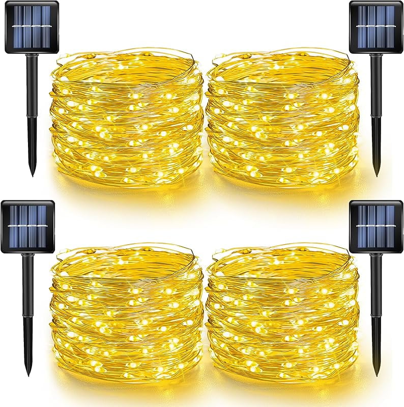 Dazzle Bright 2 Pack Solar String Lights Outdoor, Total 80FT 240LED ...