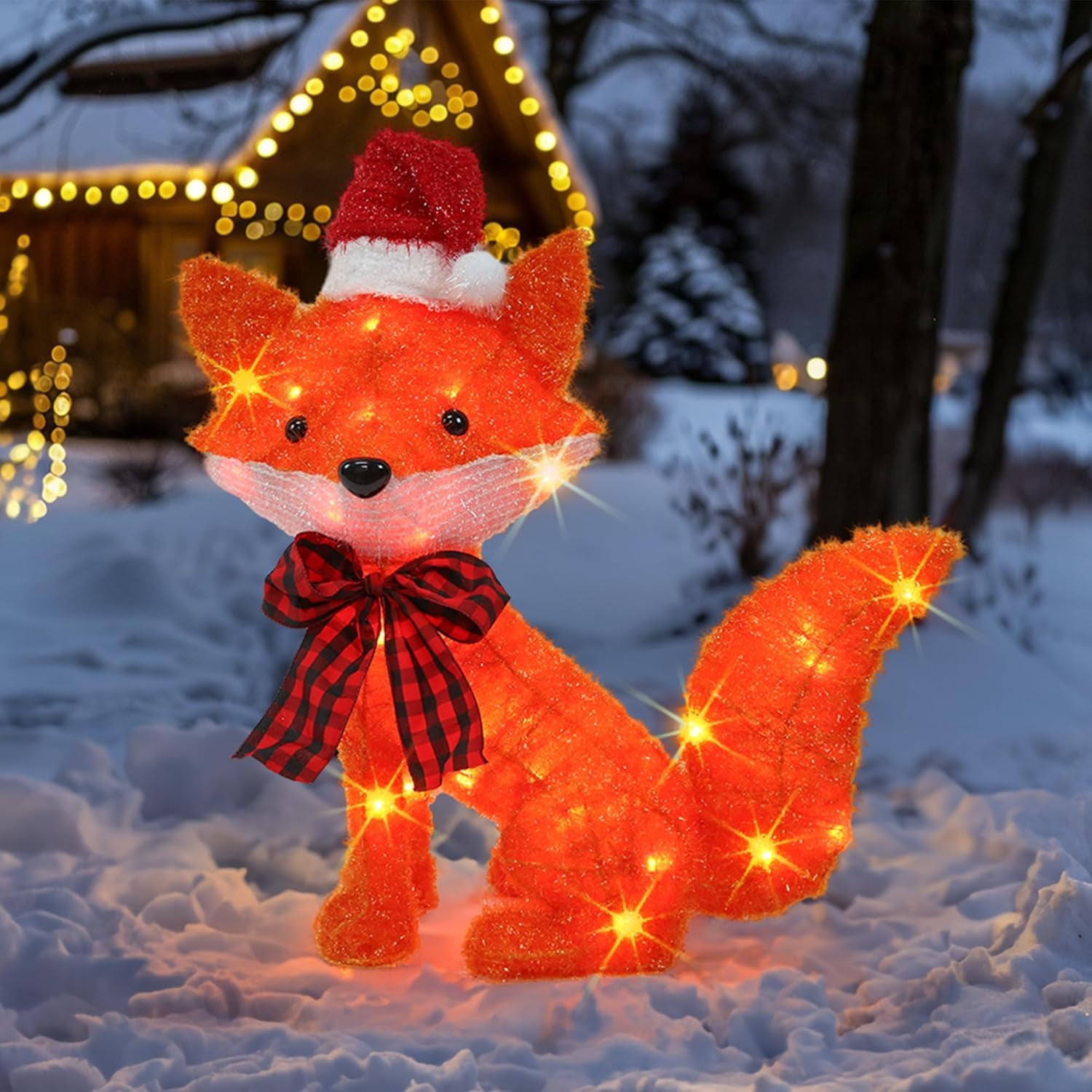 Dazzle Bright 3D 20in Lighted Christmas Fox, Christmas Decorations ...