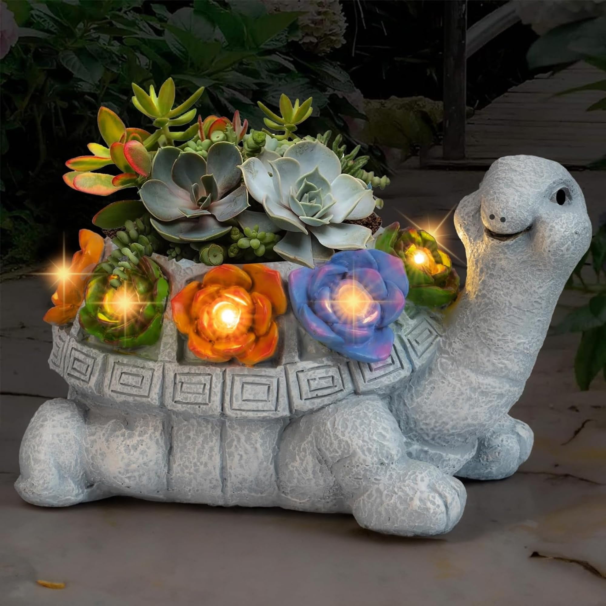Dazzle Bright 7 EC36 LED Resin Lighted Figurine Garden Decor, Solar ...