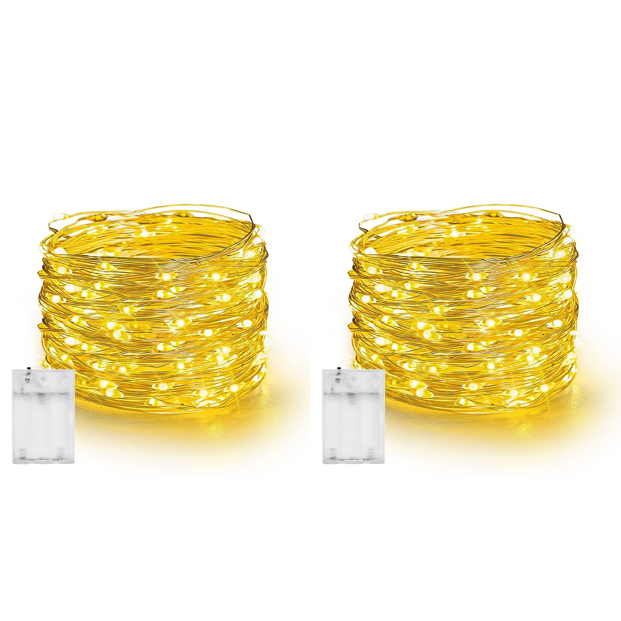 Dazzle Bright Fairy Lights Battery Operated, 2 Pack Total 40FT 120LED ...