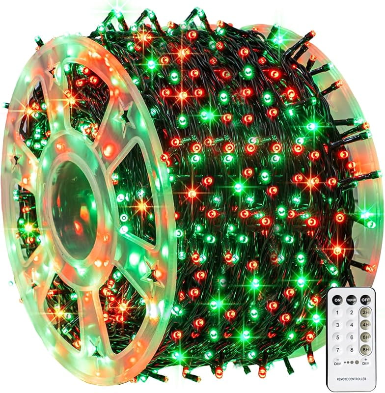 Dazzle Bright Outdoor Christmas String Lights, 1000 LED 328 FT Plug in ...