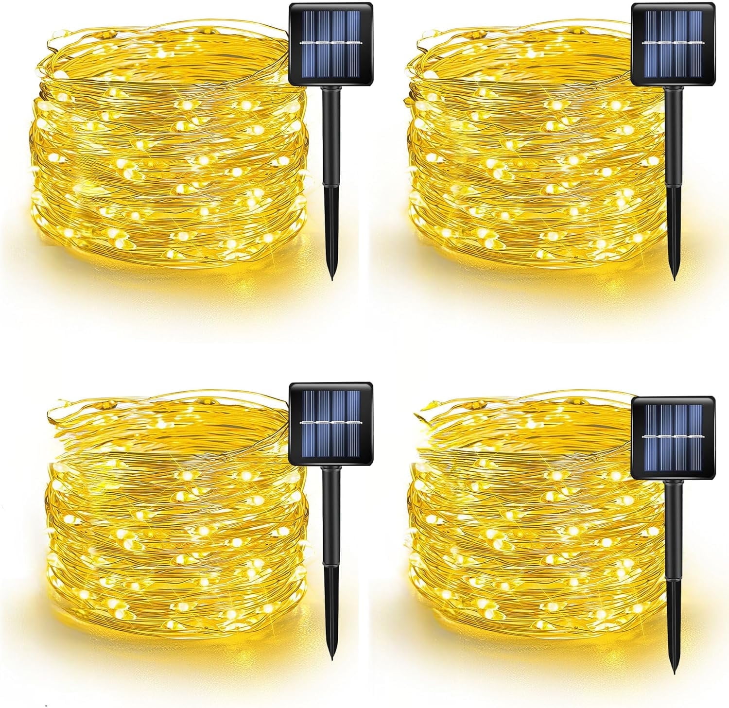 Dazzle Bright Warm White Solar String Lights Outdoor, Total 160 FT 480 ...