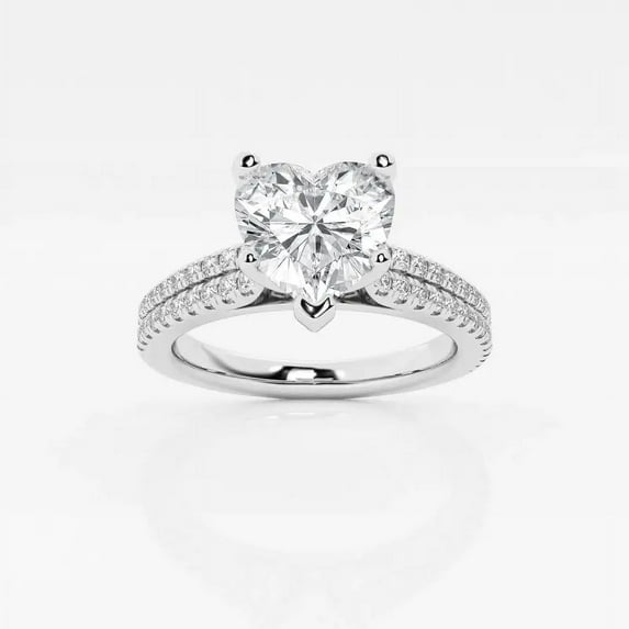 Dazzle Jewel 1.6 Ct Heart Cut Lab Created Diamond Ring - 14K White Gold ...
