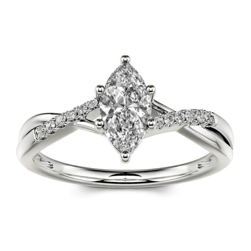 Dazzle Jewel 1.7 Ct Marquise Cut Diamond Rings - 14K White Gold Over ...