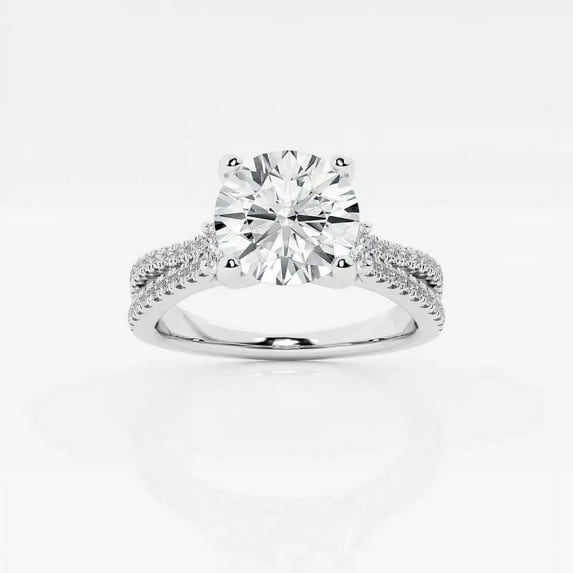 Dazzle Jewel 1.7 Ct Round Cut Lab Created Diamond Engagement Ring - 14K ...