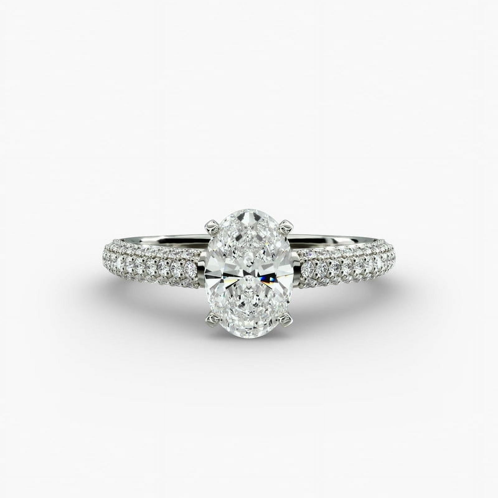Dazzle Jewel 1.8 Ct Oval Cut Lab Created Diamond Engagement Ring - 14K ...