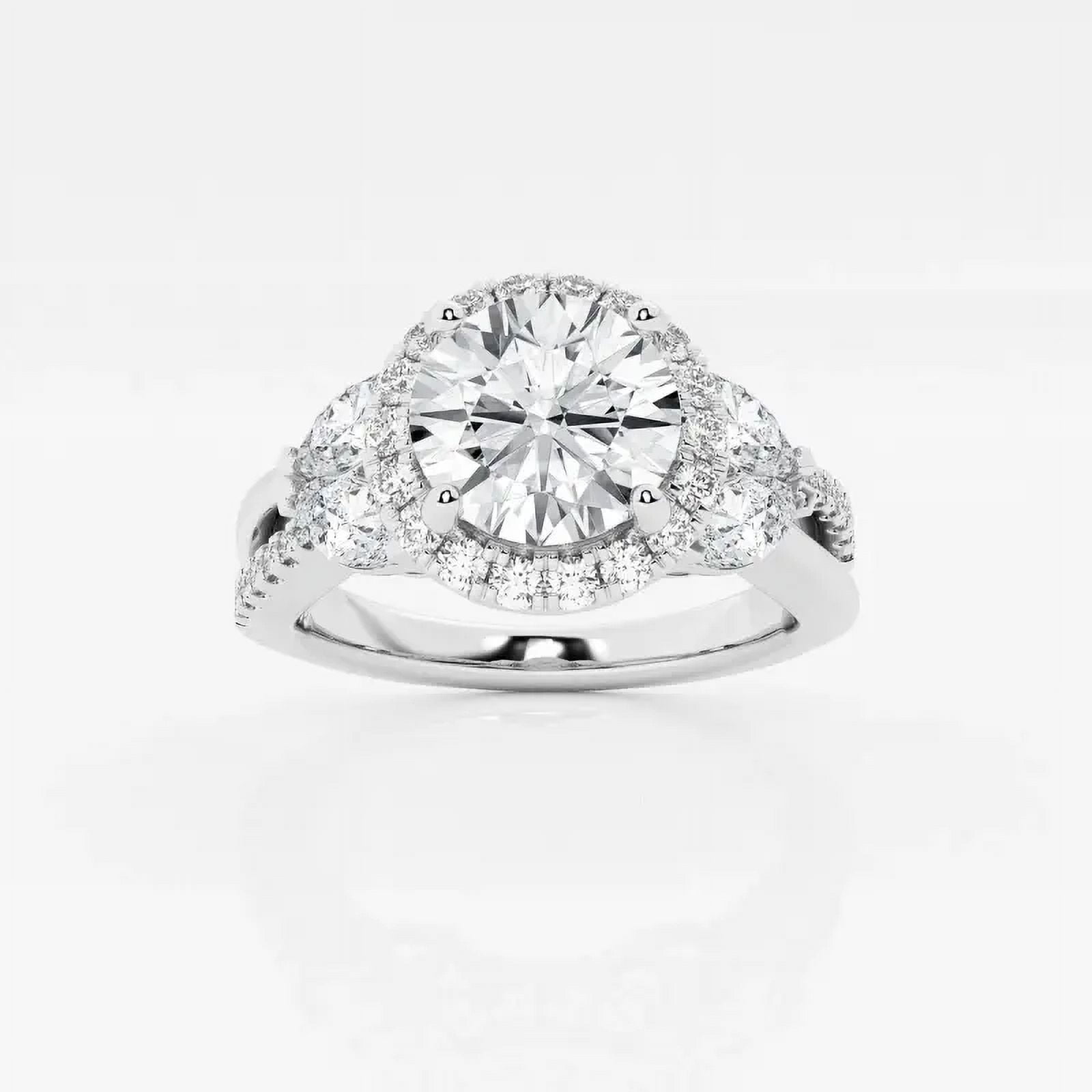 Dazzle Jewel 14K White Gold Over Rings - 1.8 Ct Lab Created Diamond Round Cut Diamond Rings ...