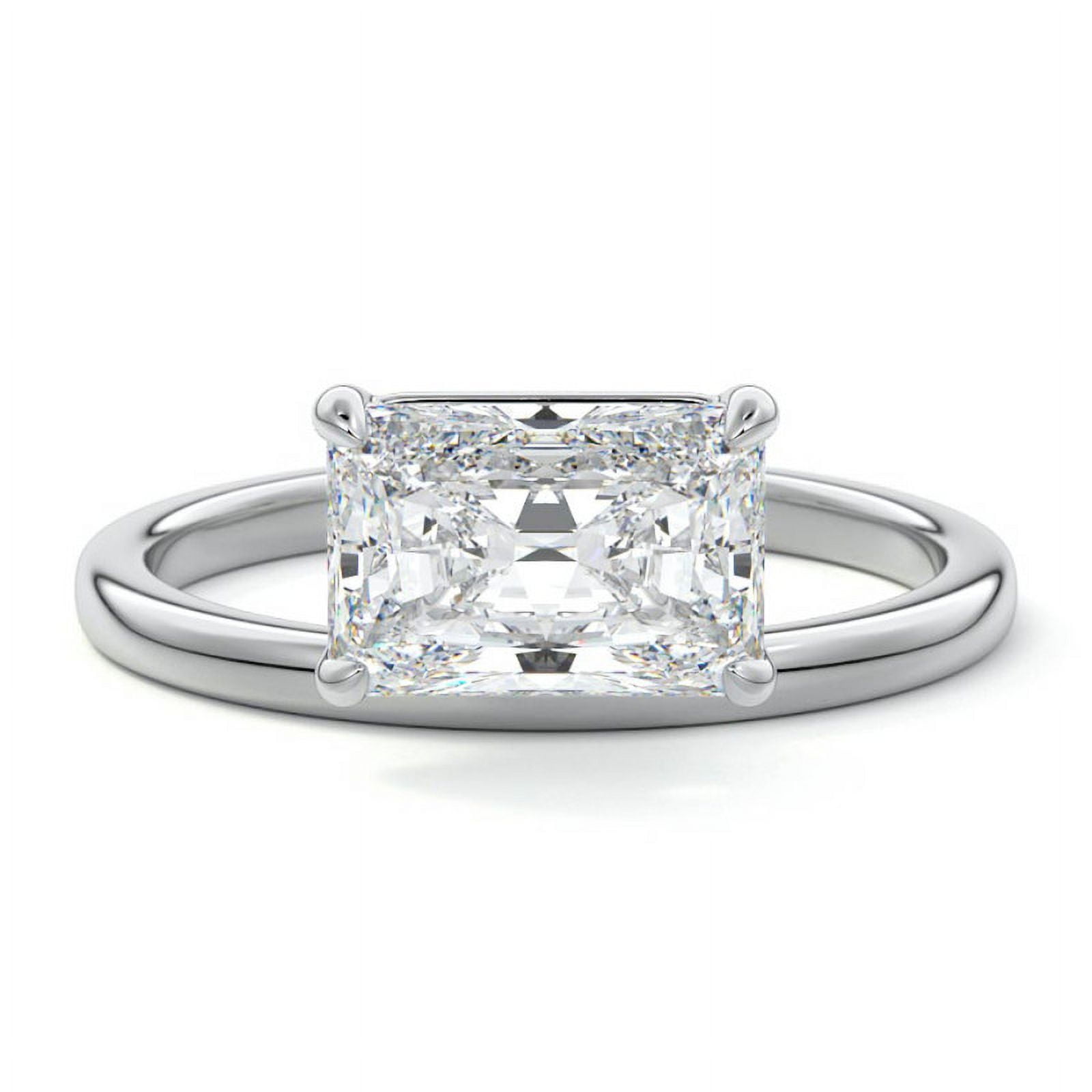 Dazzle Jewel 14K White Gold Plated Ring - 1.9Ct Radiant Cut Diamond ...