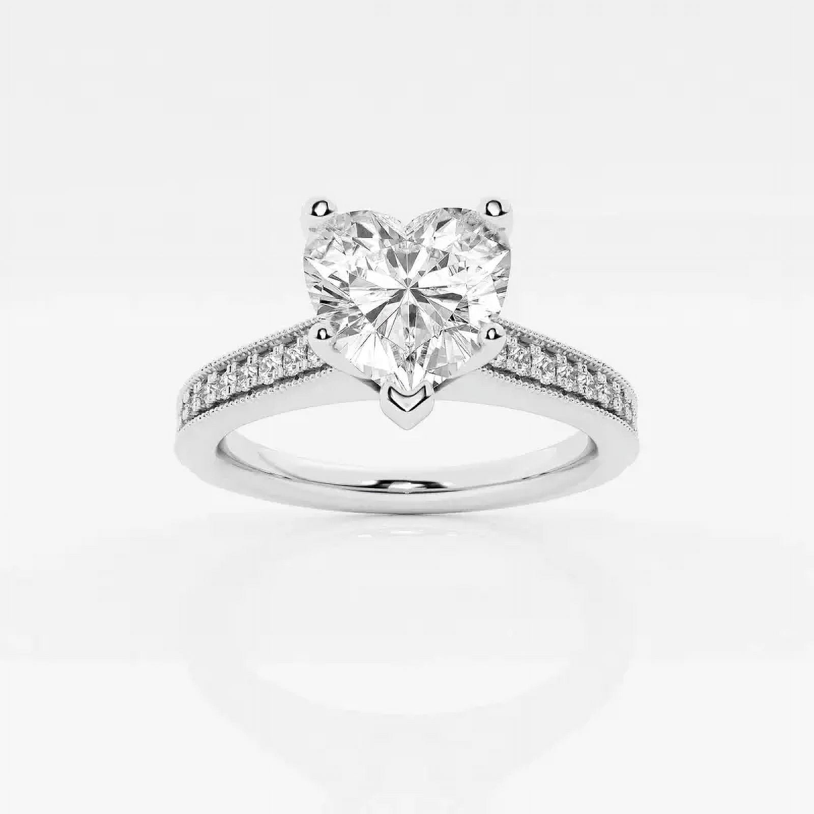 Dazzle Jewel 2 Ct Heart Cut Lab Created Diamond Ring - 14K White Gold ...