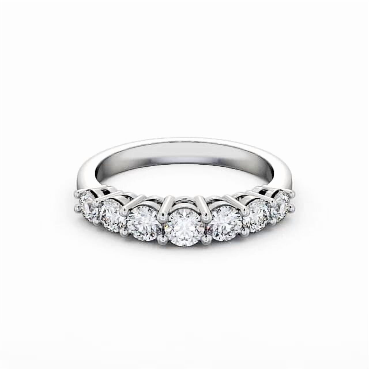 Dazzle Jewel Brilliant 2.6 Ct Seven Stone Round Cut Diamond Ring - Lab-Created Simulated ...