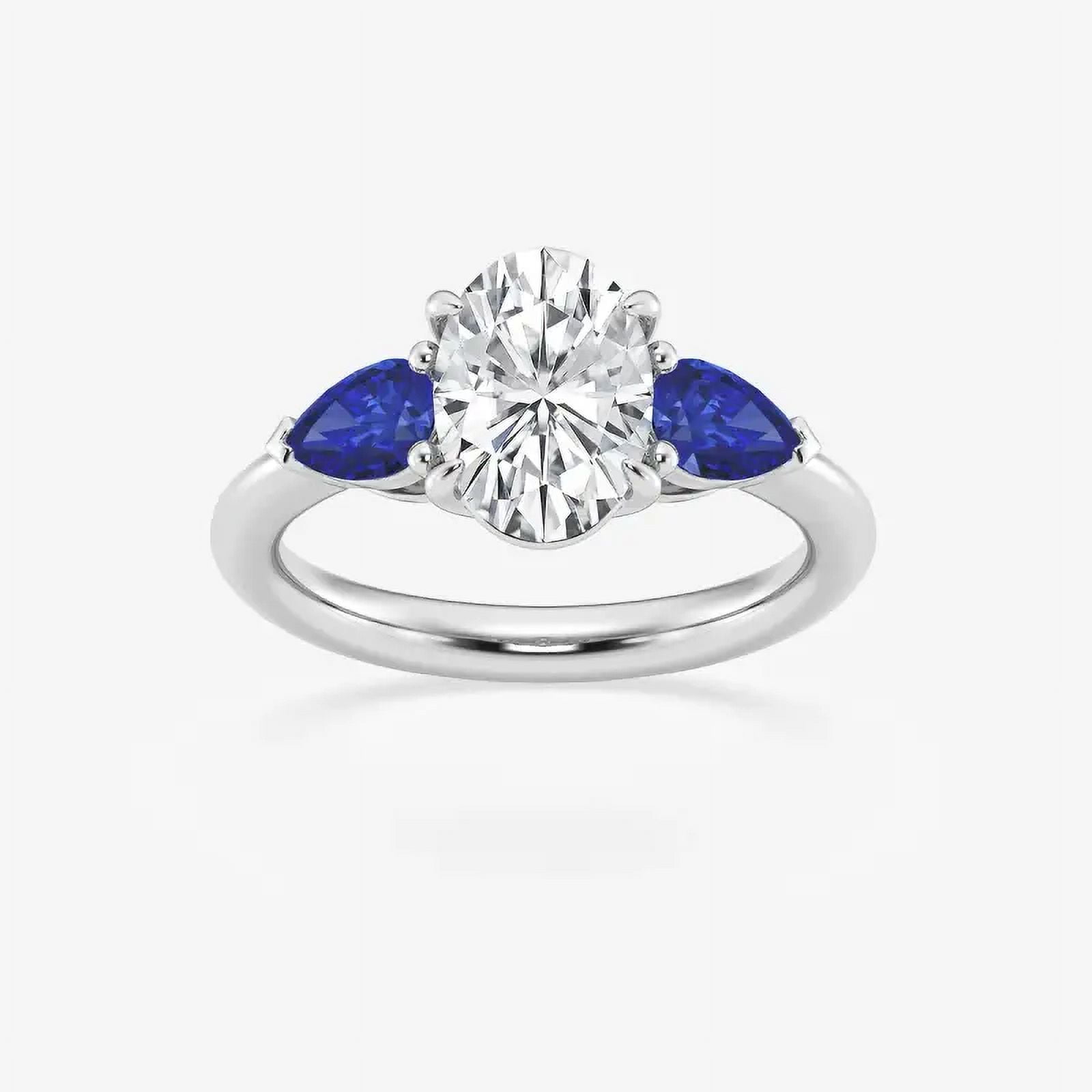 Dazzle Jewel Engagement Wedding Three Stone Ring for Women - 1.8 Ct ...