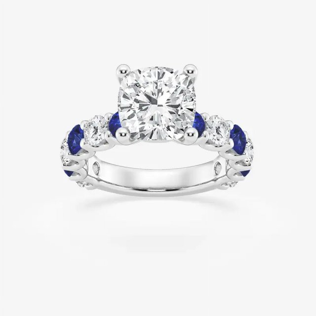 Dazzle Jewel Exquisite 1.7 Ct Cushion Cut Lab-Created Simulated Diamond ...