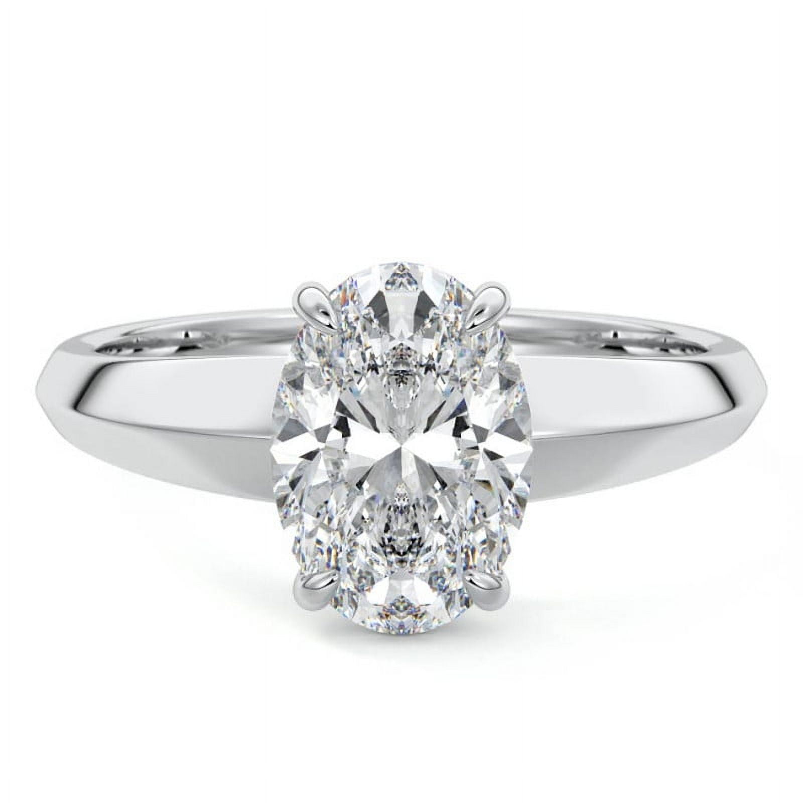 Dazzle Jewel Silver 14K White Gold Plated Ring - 1.9 Ct Oval Cut Lab ...