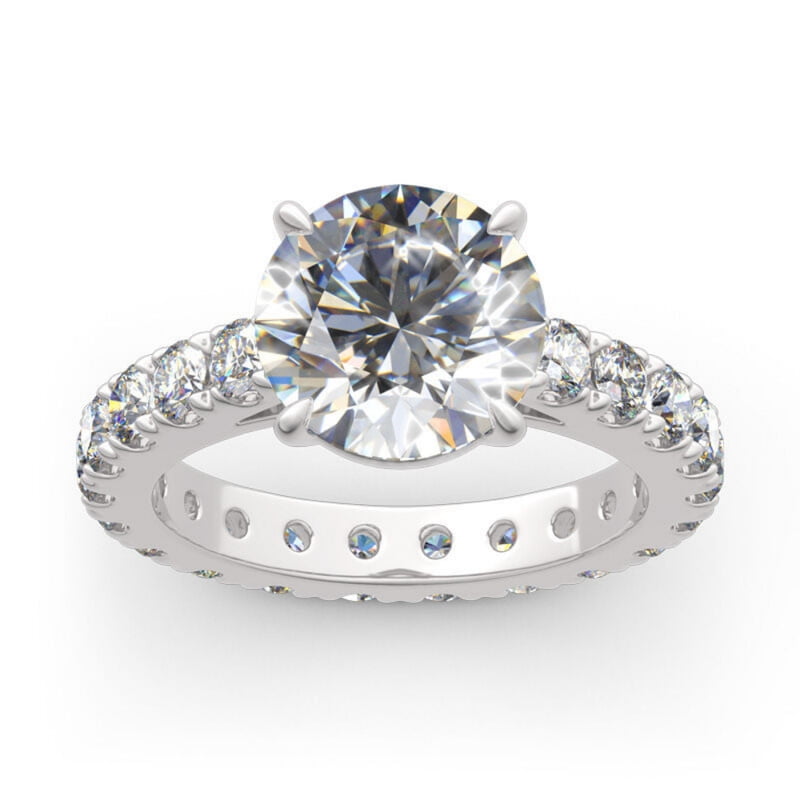 Dazzle Jewel Stunning 1.5 Ct Lab Created Round Cut Diamond Ring - 14K White Gold Over ...