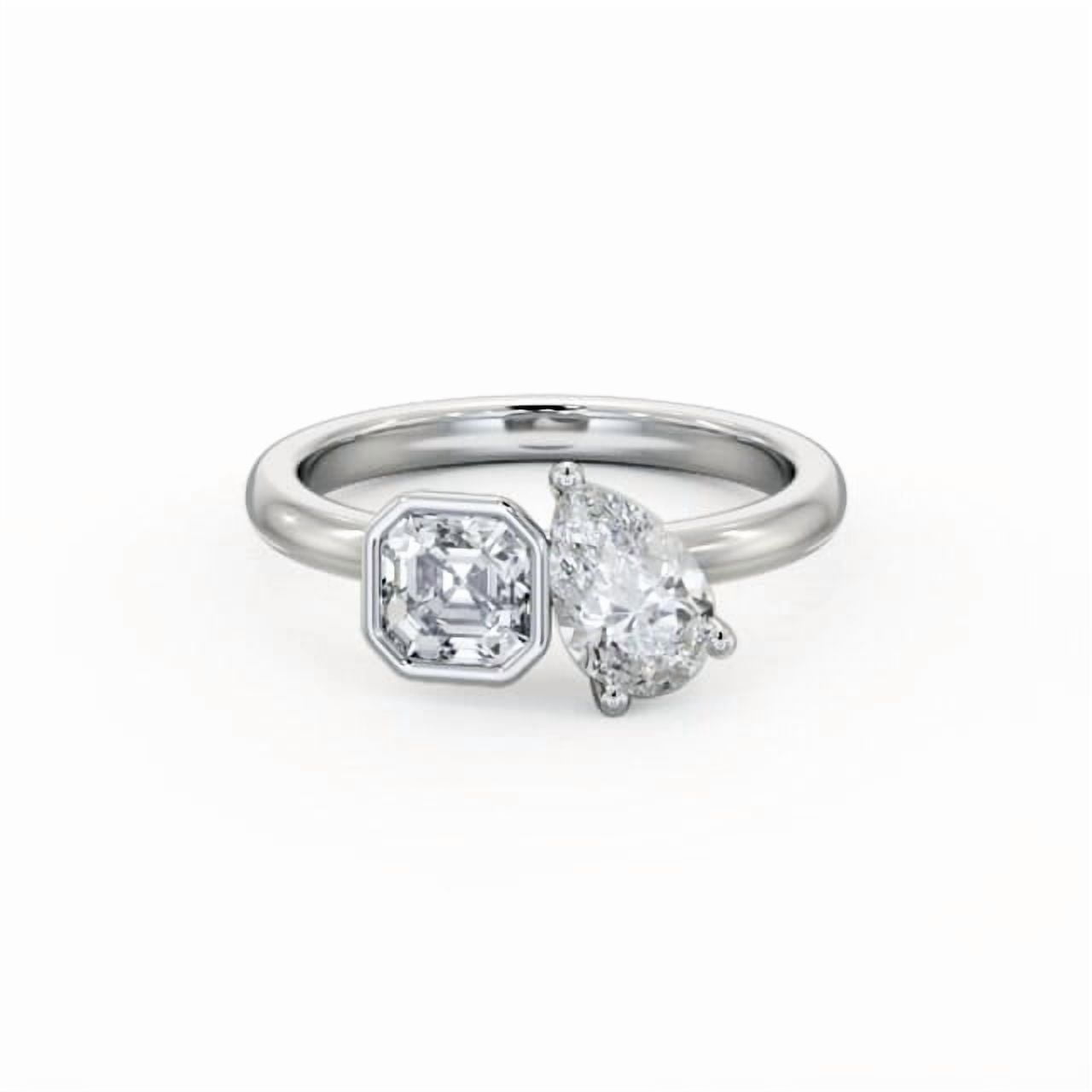 Dazzle Jewelry 1.3 Ct Pear Cut Moissanite Ring – 14K White Gold Plated ...