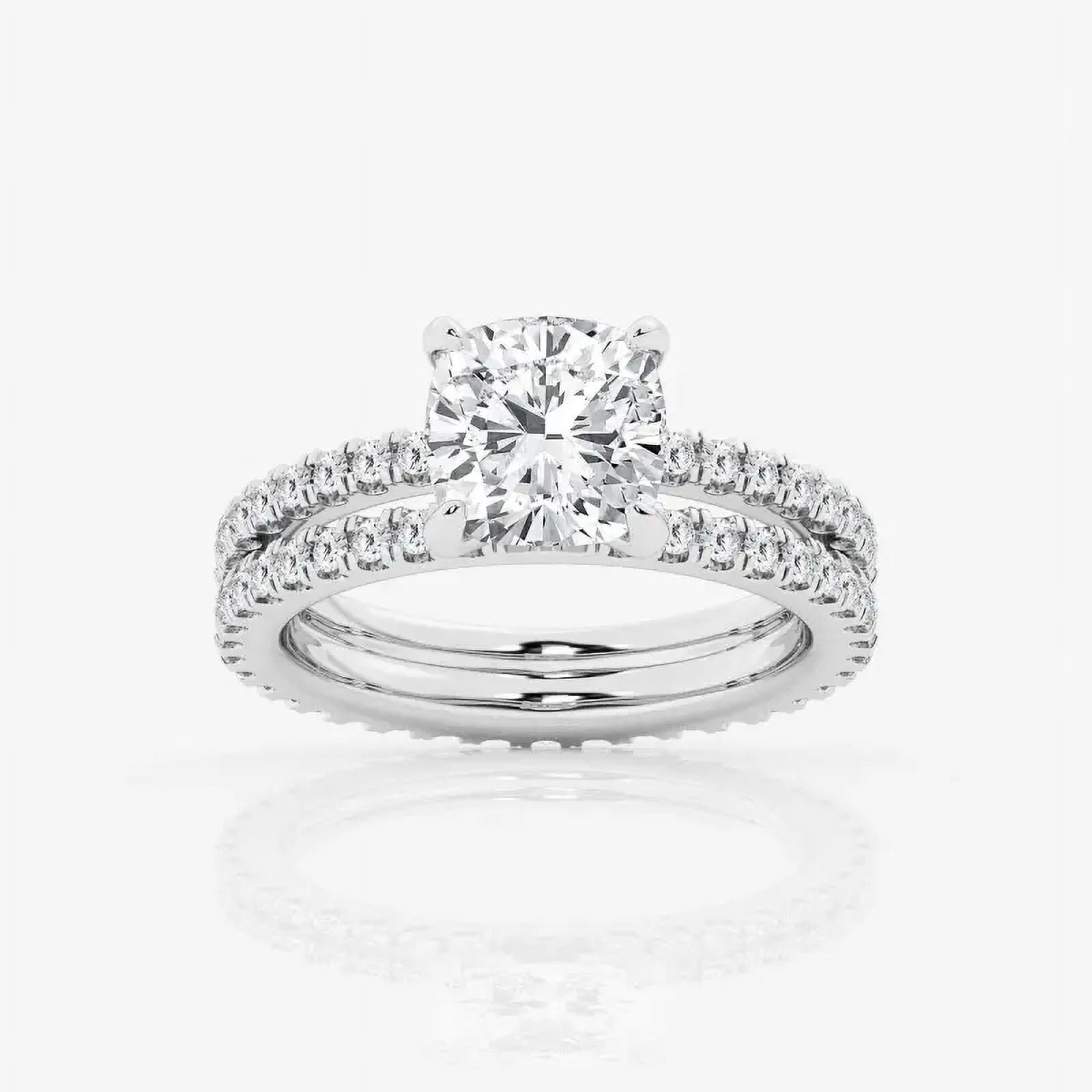 Dazzle Jewelry 1.5 Ct Cushion Cut Moissanite Engagement Ring for Women - Double Shank Solitaire ...