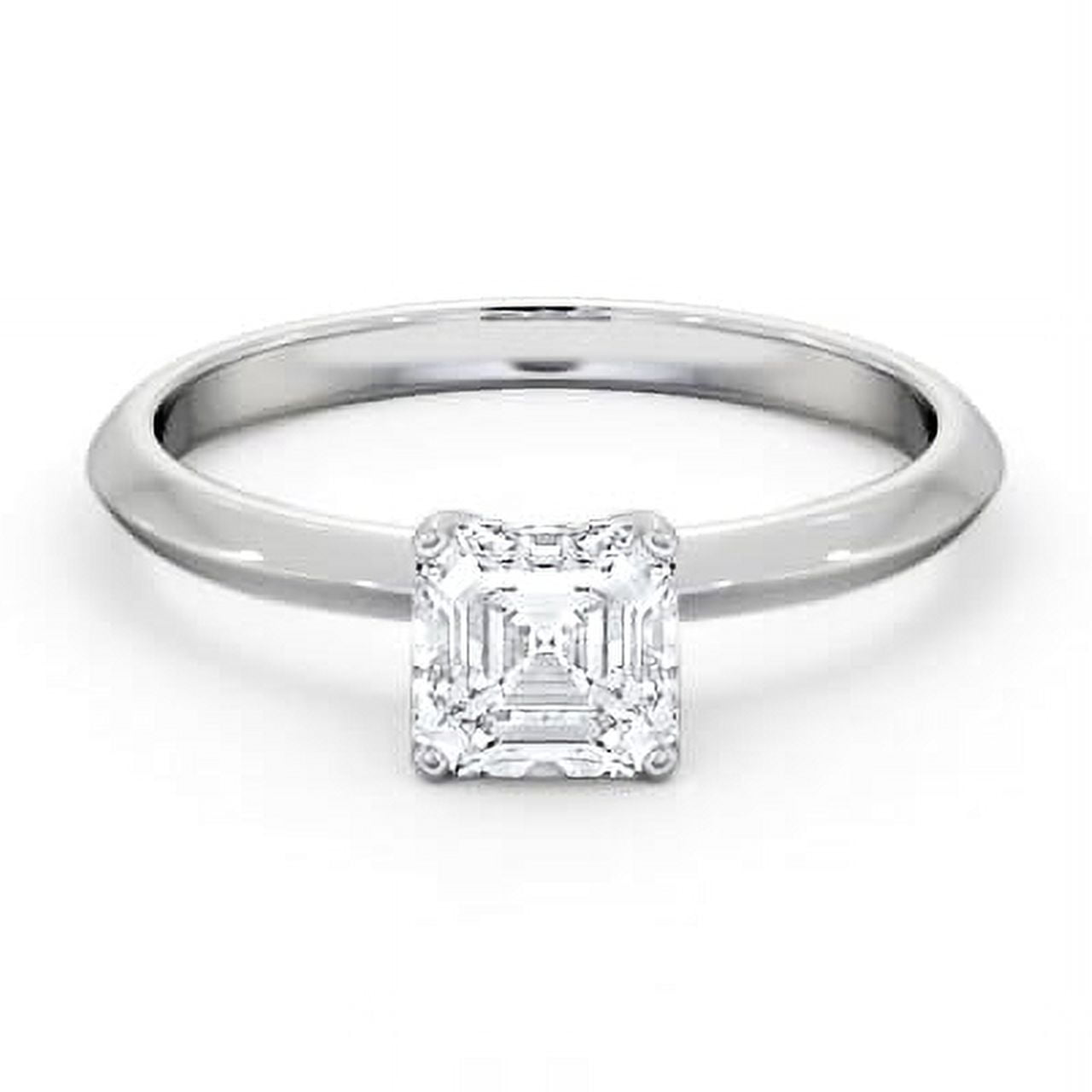 Dazzle Jewelry 1.7 Ct Asscher Cut Moissanite Engagement Ring - 14K White Gold Plated Solitaire ...