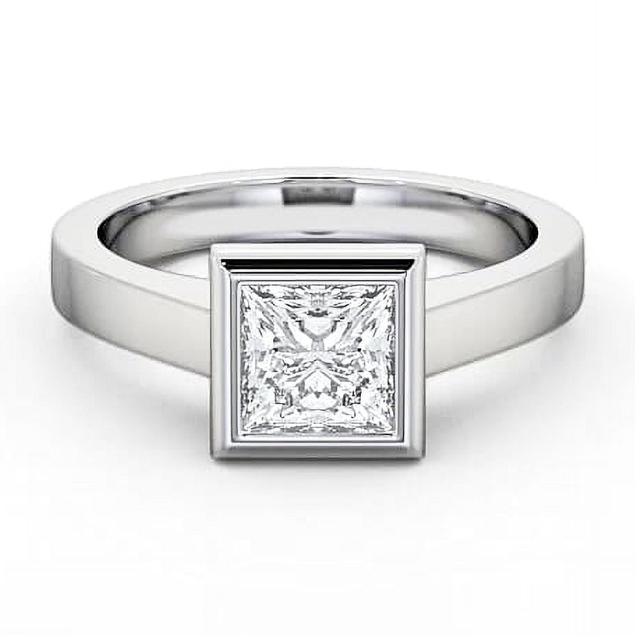 Dazzle Jewelry 1.8 Ct Princess Cut Moissanite Engagement Ring – Bezel ...