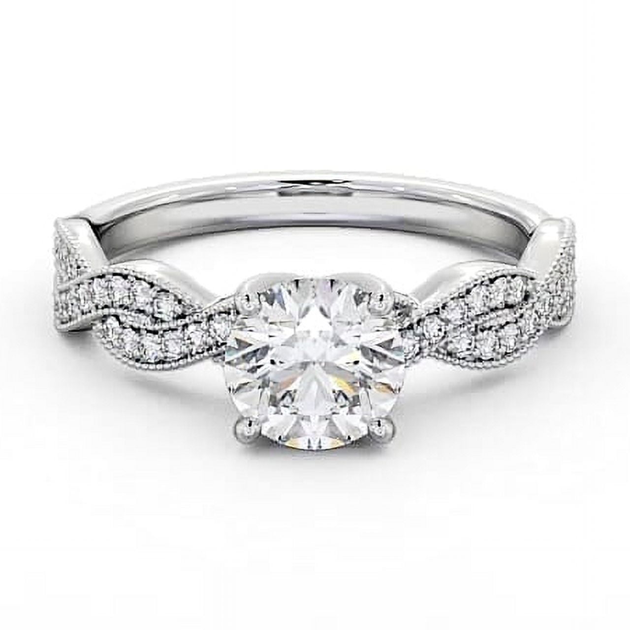 Dazzle Jewelry 1.8 Ct Round Cut Moissanite Ring – 14K White Gold Plated ...