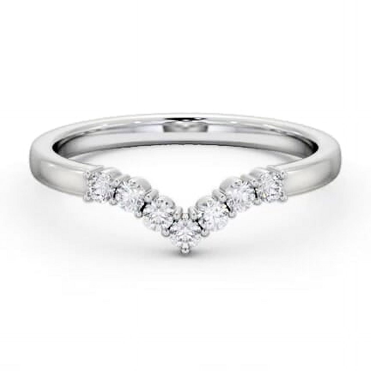 Dazzle Jewelry 14K White Gold Plated 1 Ct Chevron Style Ring - Round ...