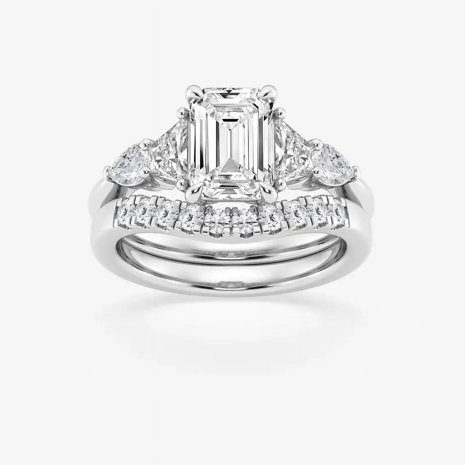 Dazzle Jewelry 14K White Gold Plated Ring - Prong Set 2.8 Ct Emerald ...