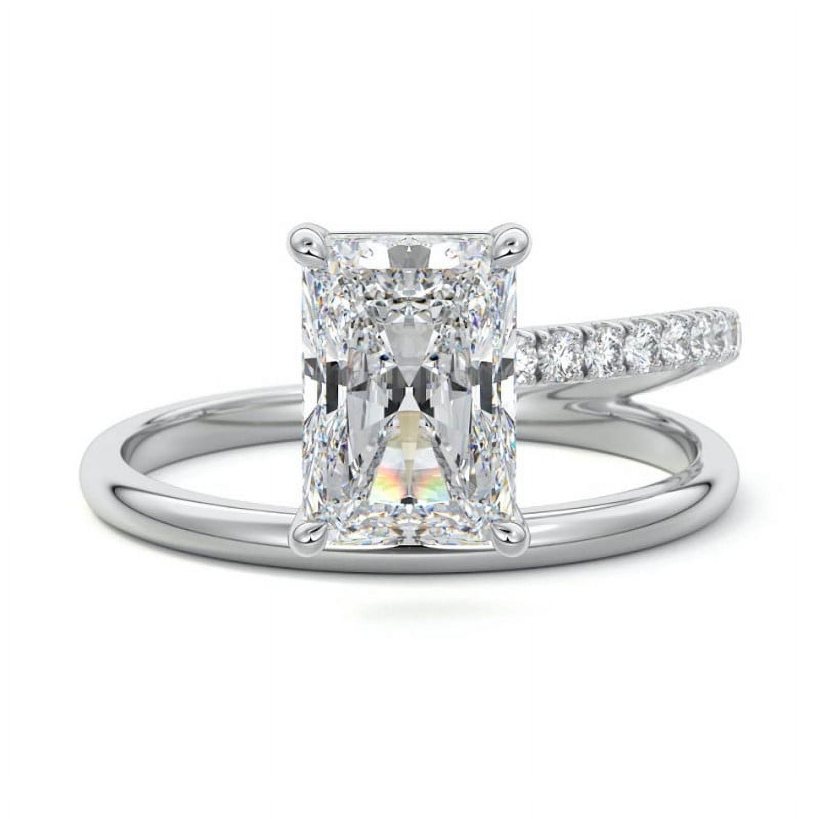 Dazzle Jewelry 14K White Gold Plated Rings - 2.2 Ct Radiant Cut ...