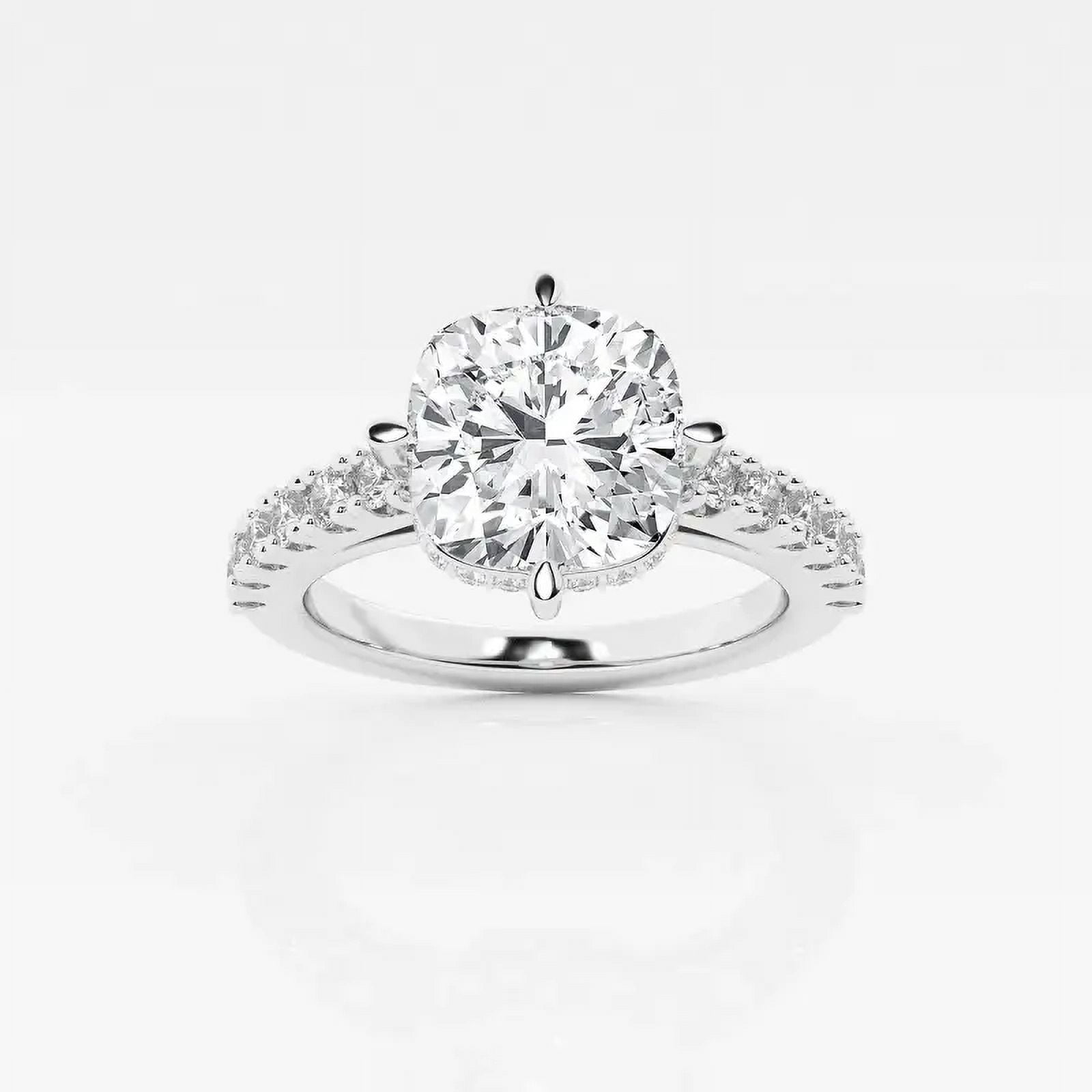 Dazzle Jewelry 14K White Gold Plated Solitaire Rings - 1.8 Ct Cushion ...