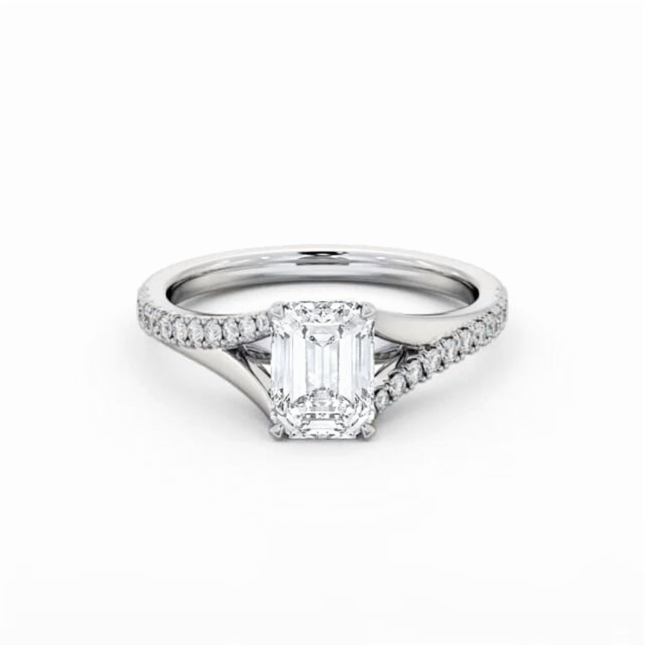 Dazzle Jewelry 2.1 Ct Emerald Cut Moissanite Ring – Bypass Split Shank ...