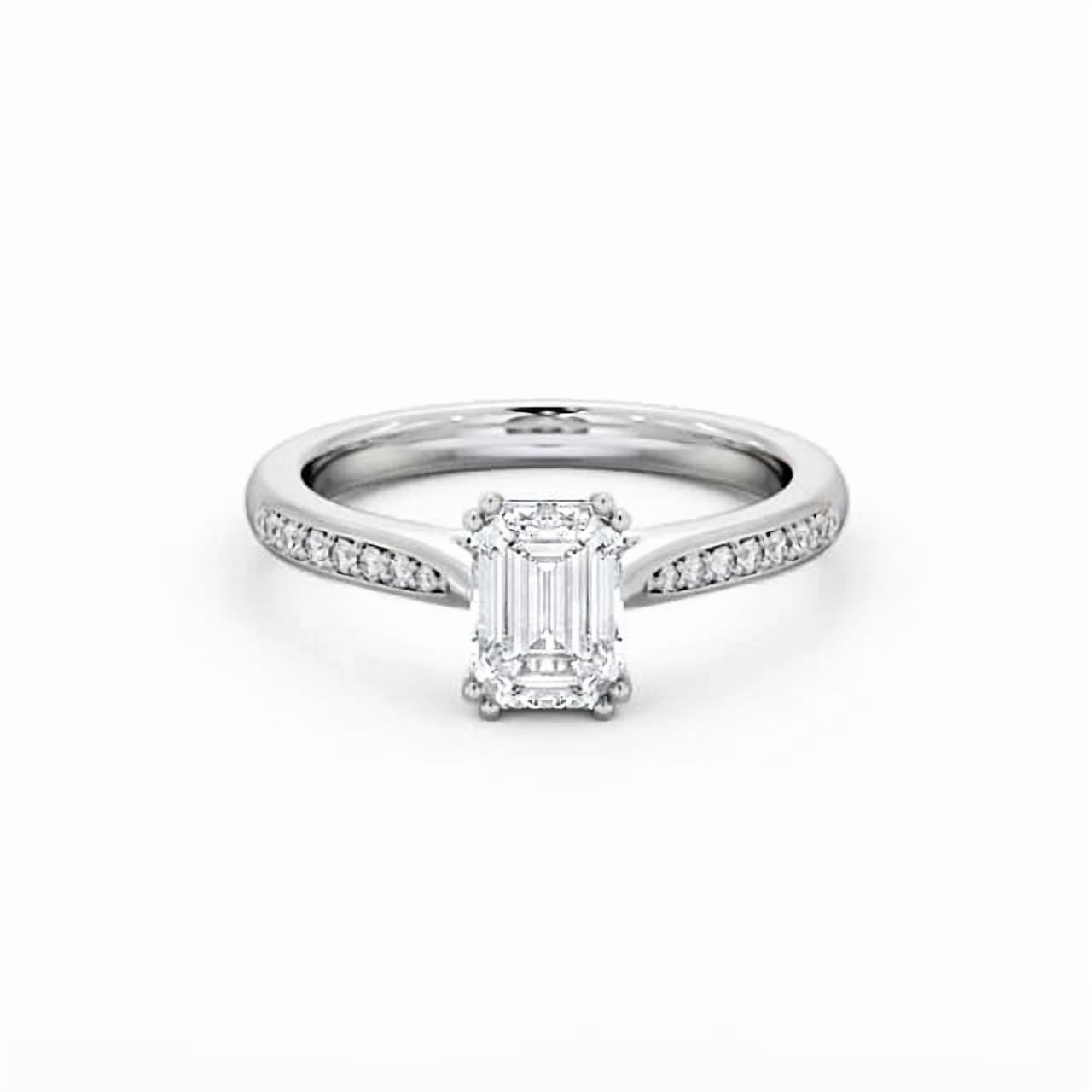 Dazzle Jewelry 2.1 Ct Emerald Cut Moissanite Ring – Cathedral Shank ...